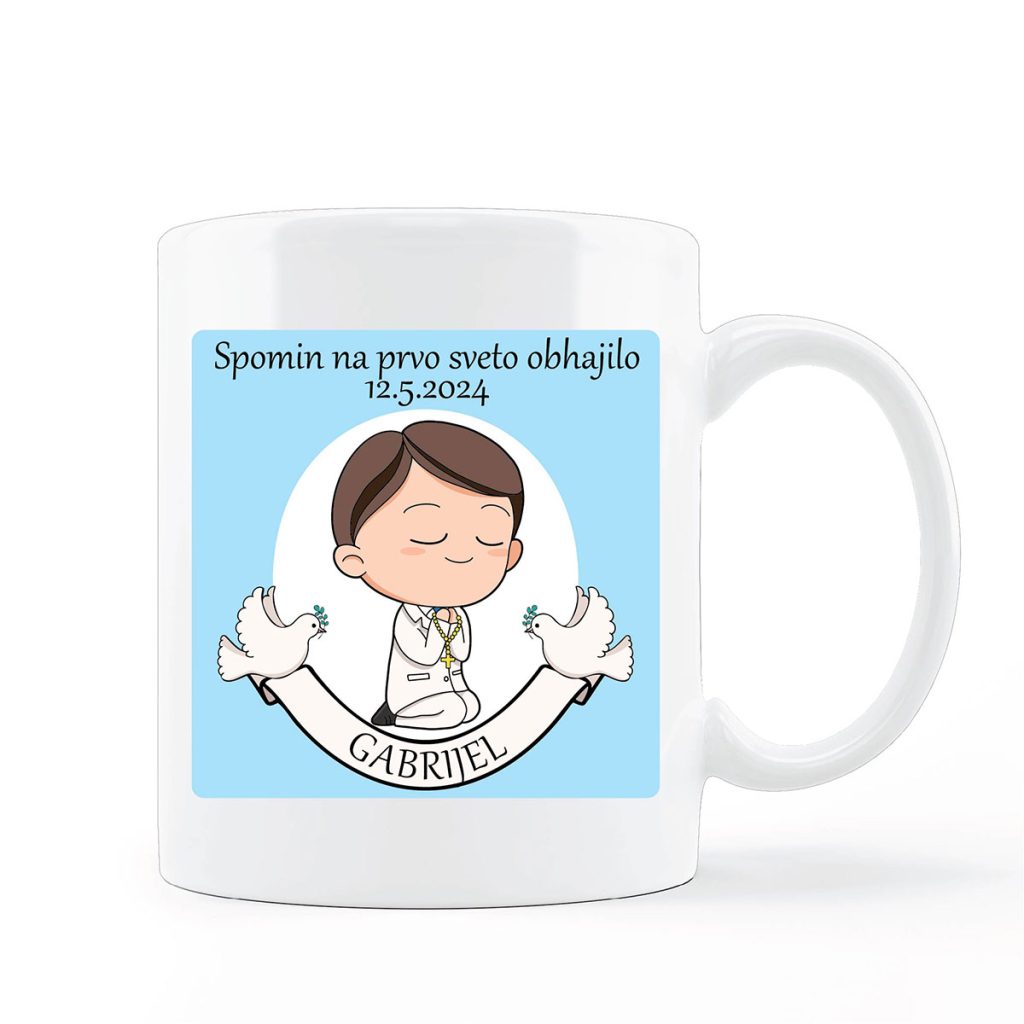 Darilo za prvo sveto obhajilo - čudovita skodelica za spomin.